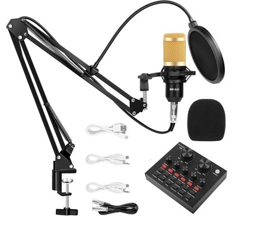 Condenser Microphone Mic Kit Vocal Studio Recording Set Desktop Stand ...